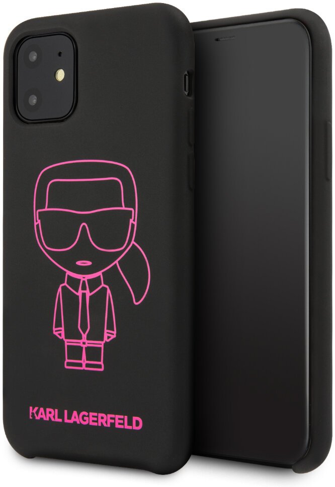 Чехол CG Mobile Karl Lagerfeld  Ikonik outlines Hard для iPhone 11 Черный/Розовый