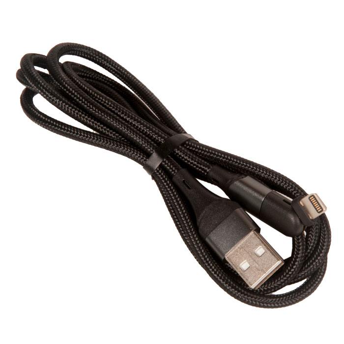 Кабель USB HOCO U100 Orbit для Lightning 2.4А, длина 1.2м, черный