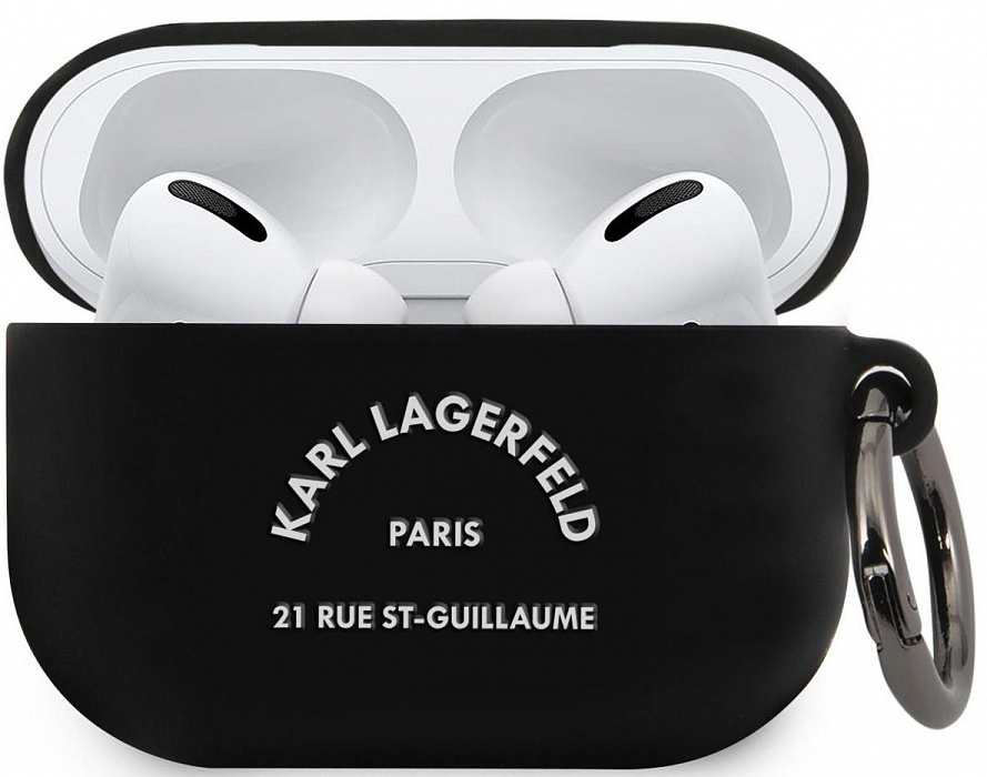 Чехол Karl Lagerfeld Silicone Case (KLACAPSILRSGBK) для AirPods Pro Black