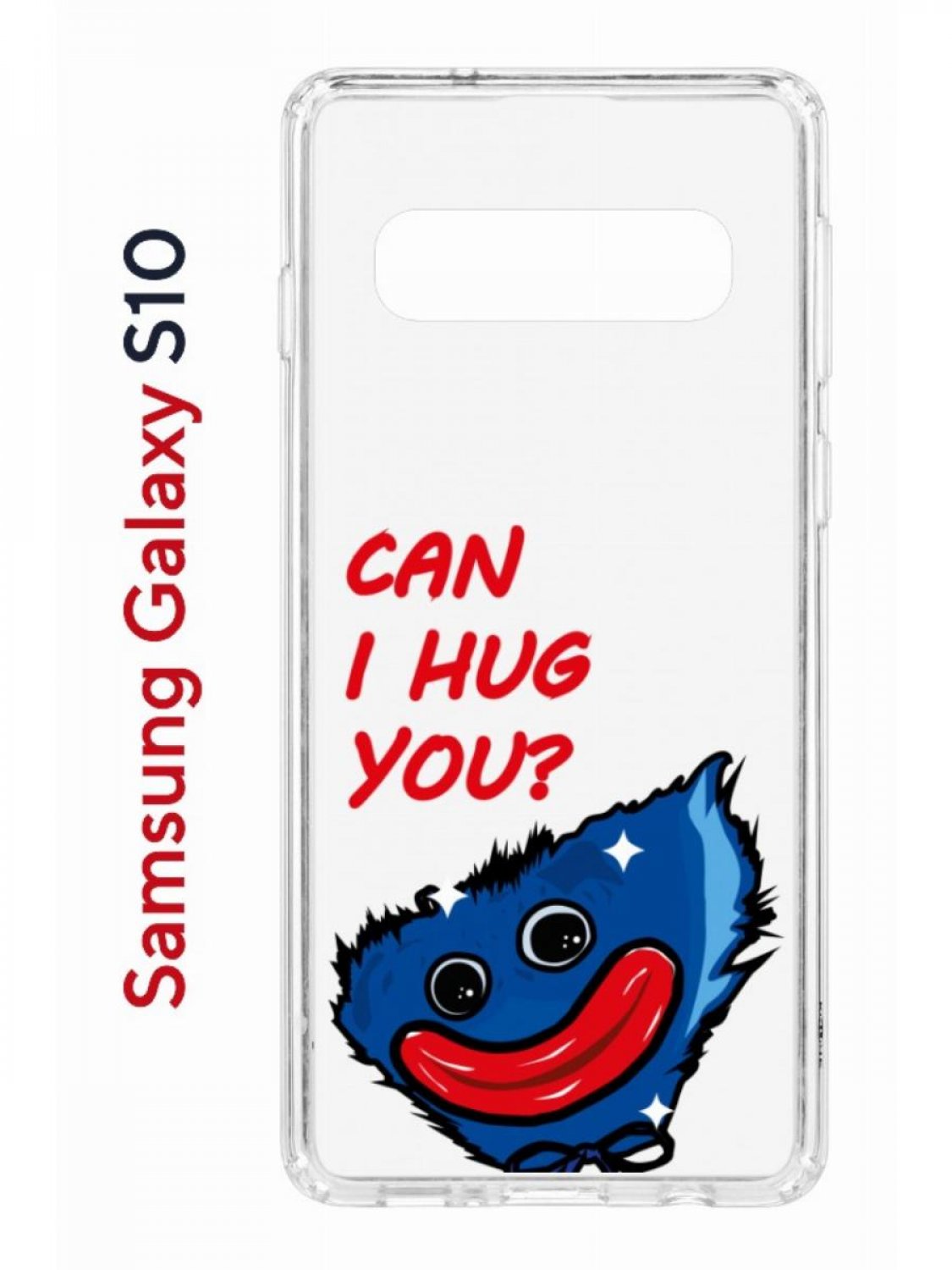 Чехол на Samsung S10 Kruche Print CAN I HUG YOU,противоударный бампер,с защитой камеры