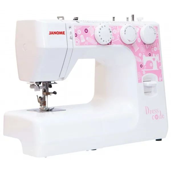 Швейная машина Janome DressCode белый, розовый