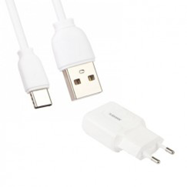 Сетевое зарядное устройство USB Remax RP-U22 (2 порта/2,4A) + кабель Type-C <белый>