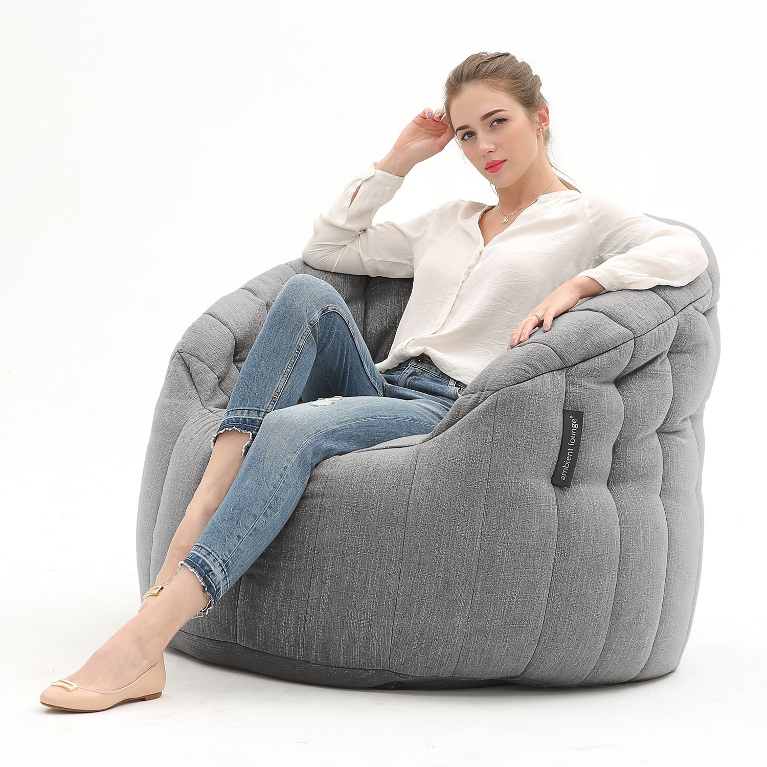 Современное кресло aLounge - Butterfly Sofa - Luscious Grey (шенилл, темно-серый)