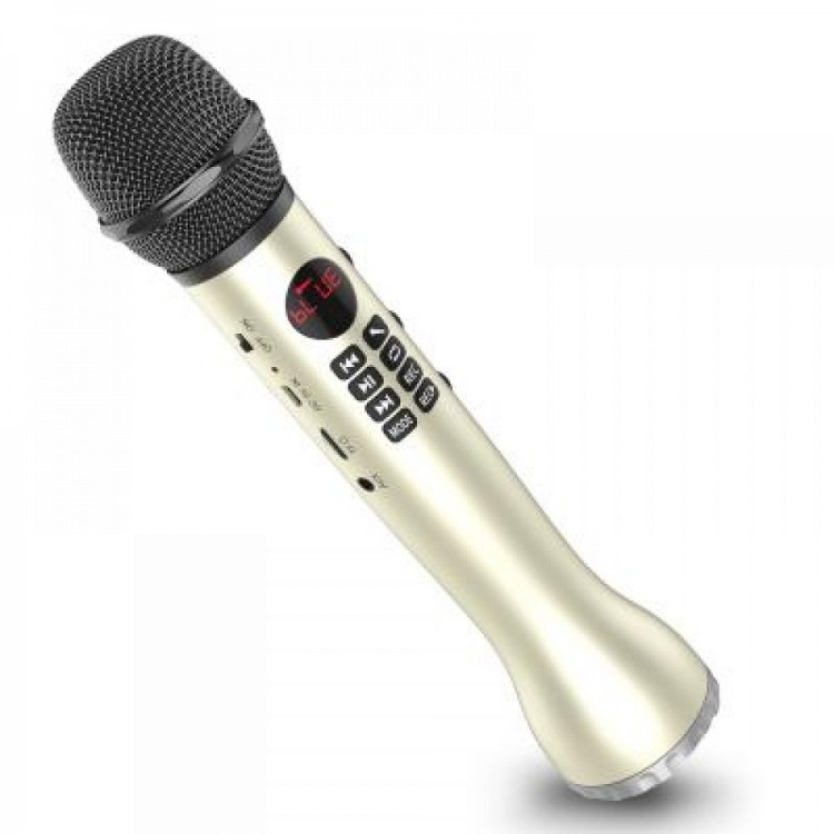 Беспроводной караоке-микрофон L-598 9W, золотой