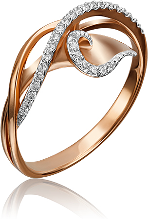 Кольцо из красного золота р. 18,5 PLATINA jewelry 01-4662-00-401-1110-23, фианит