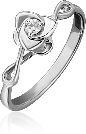 Кольцо из белого золота р. 17 PLATINA jewelry 01-1564-00-101-1120-30, бриллиант