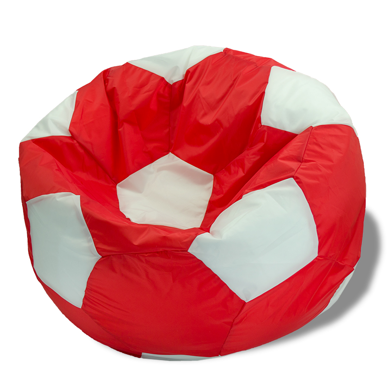 Кресло-мешок Puffmebel мяч XXL белый/красный