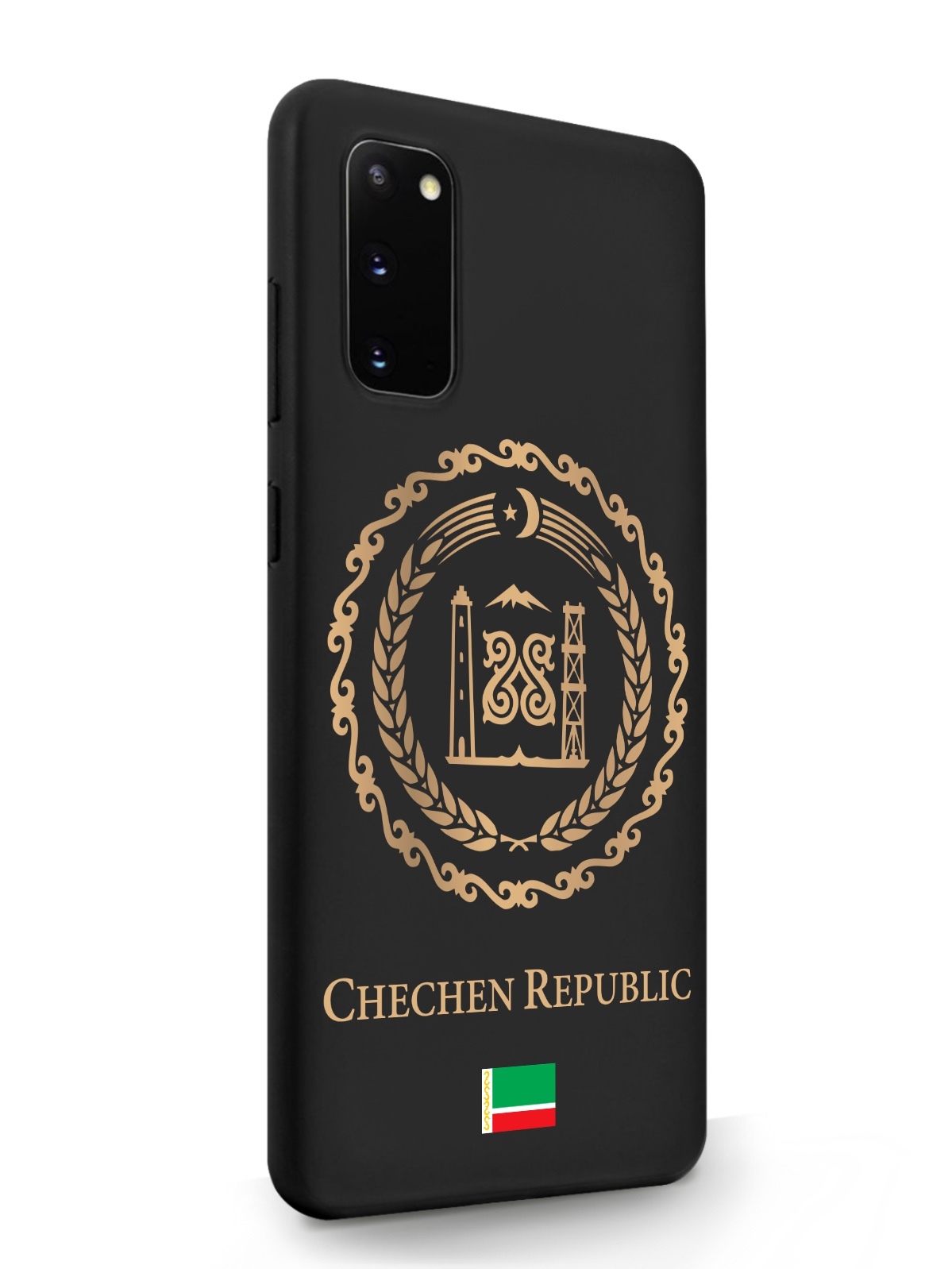 Чехол SignumCase для Samsung Galaxy S20 Золотой Герб Чечни черный
