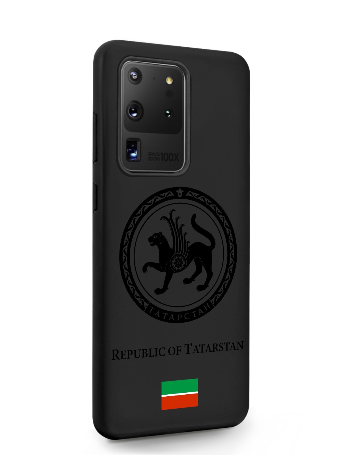 Чехол SignumCase для Samsung Galaxy S20 Ultra Черный лаковый Герб Татарстана черный