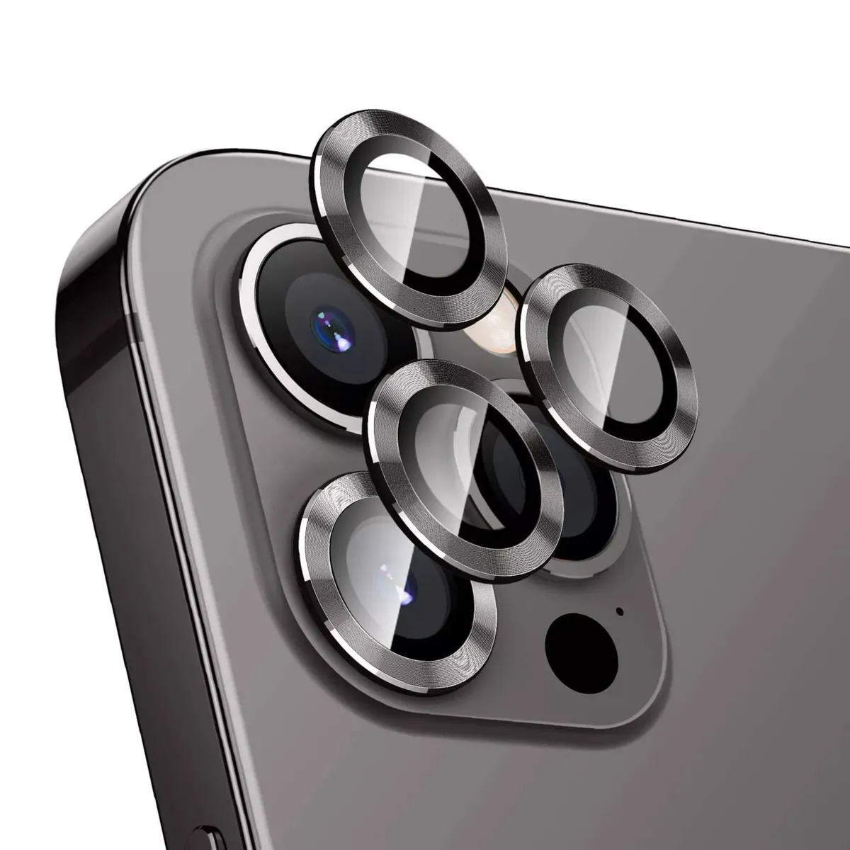 Защитное стекло линзы на камеру iPhone 12 Pro Max / Черный
