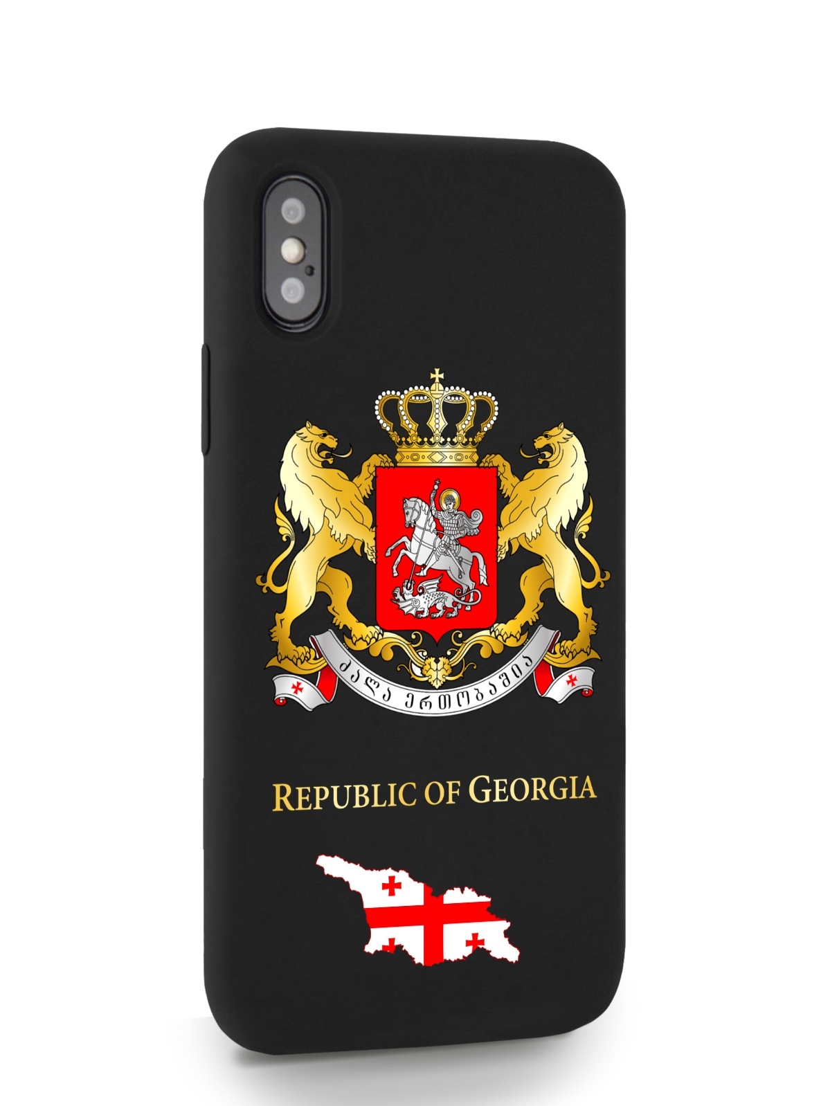Черный SignumCase для iPhone X/XS Герб Грузии черный