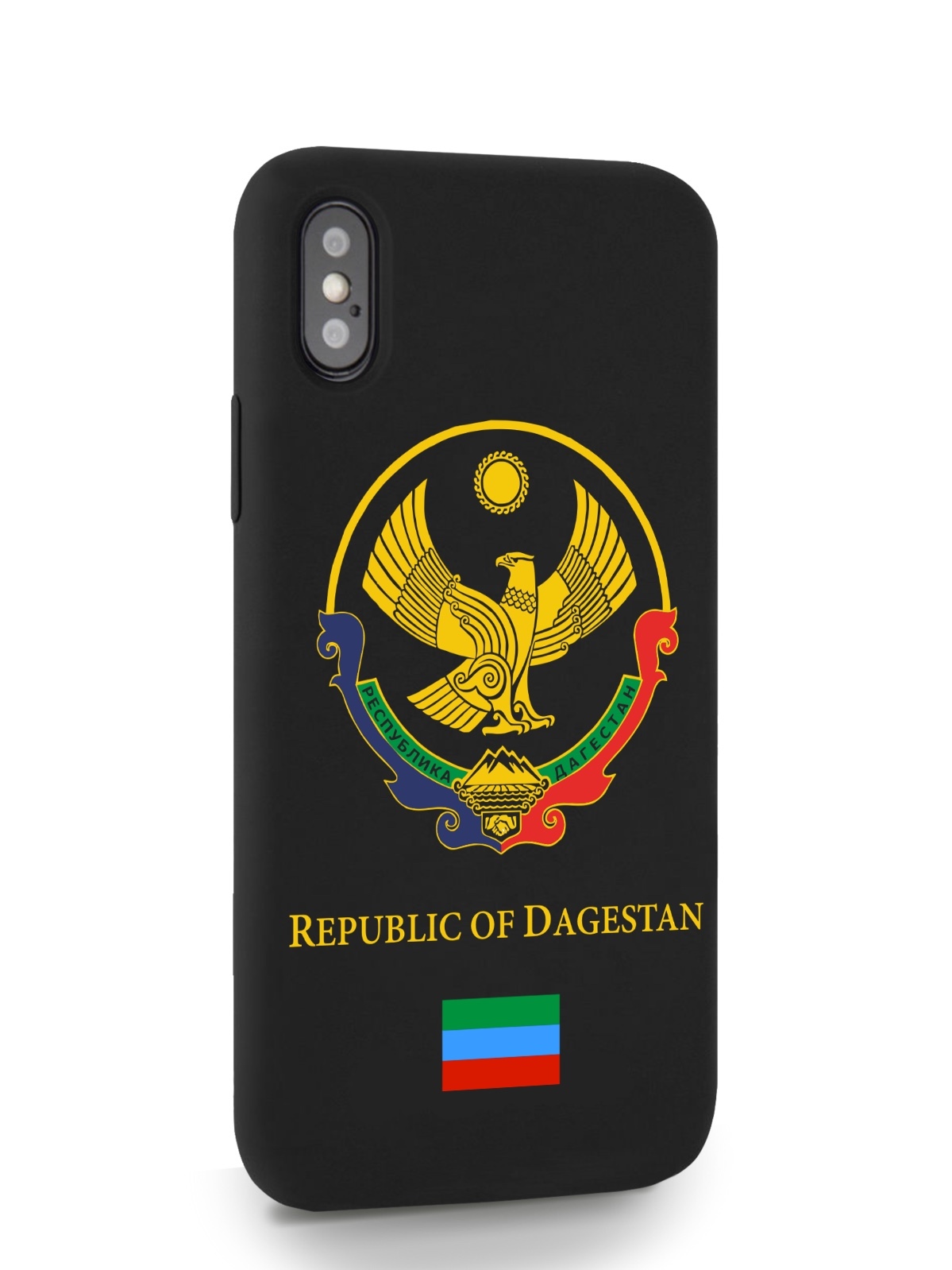 Черный SignumCase для iPhone X/XS Герб Дагестана черный