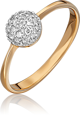 Кольцо из красного золота р. 17 PLATINA jewelry 01-0601-00-101-1110-30, бриллиант