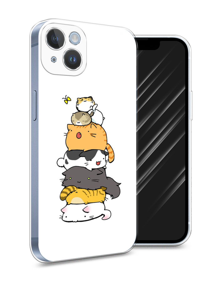 Чехол Awog на Apple iPhone 14 Plus / Айфон 14 Плюс "Бутерброд из котиков"