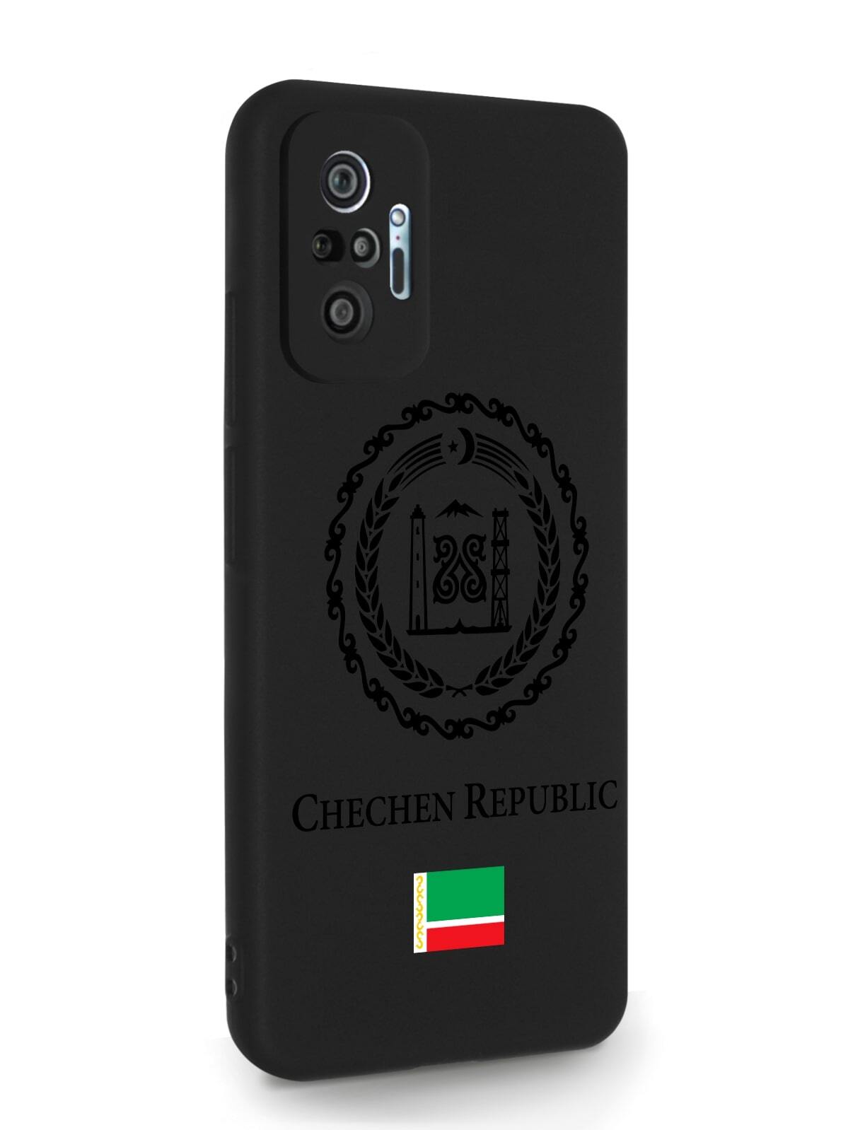 Чехол SignumCase для Xiaomi Redmi Note 10 Pro Черный лаковый Герб Чечни черный