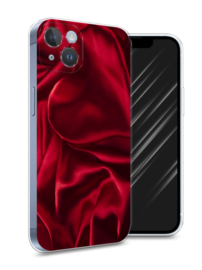Чехол Awog на Apple iPhone 14 Plus / Айфон 14 Плюс "Текстура красный шелк"