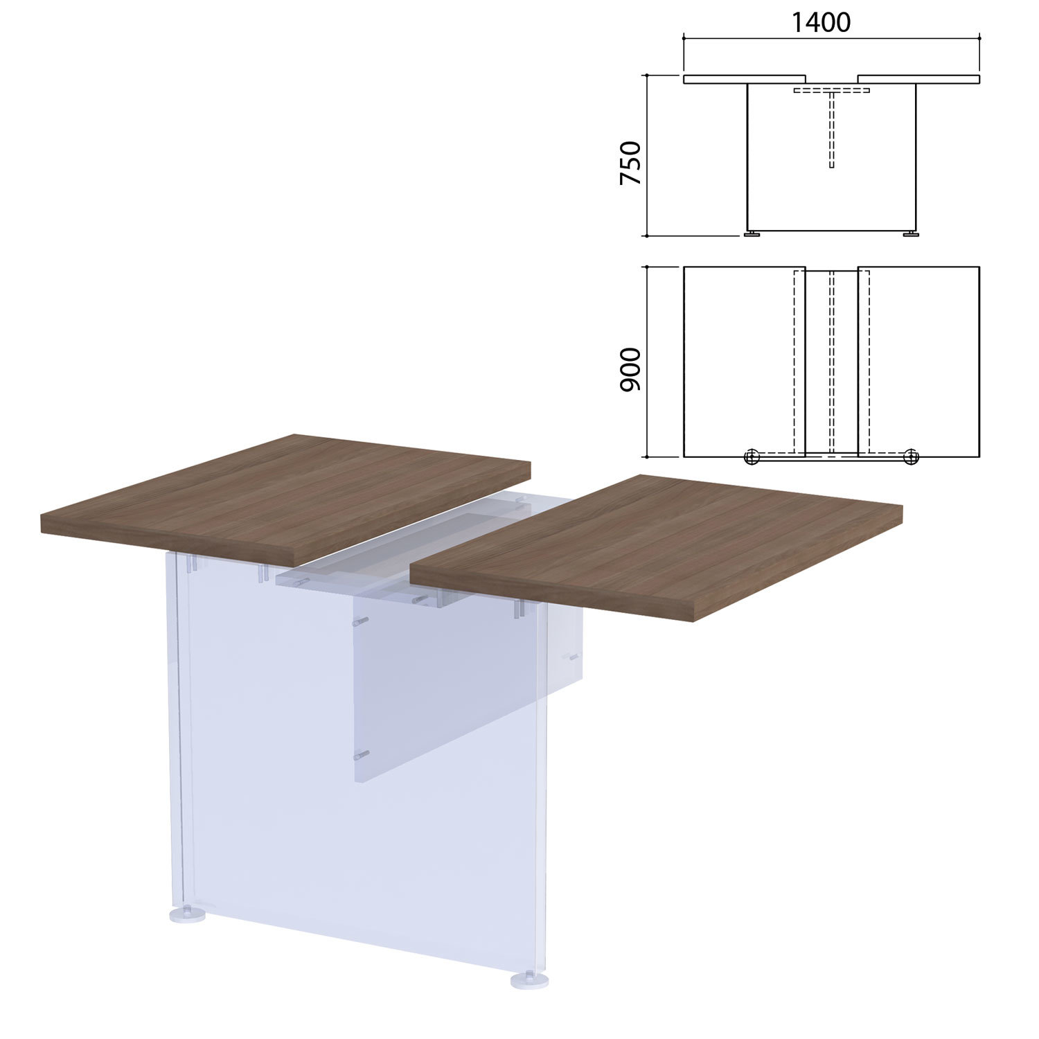 Столешница модуля стола для переговоров Приоритет, 1400х900х750 мм, лагос, К-913, К-913