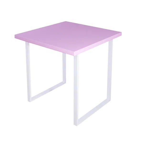 Стол кухонный Solarius Loft металл-дерево 70x70х75, розовый с белыми ножками