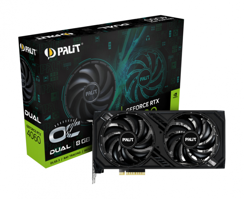 Видеокарта Palit NVIDIA GeForce RTX 4060 DUAL OC NE64060T19P1-1070D