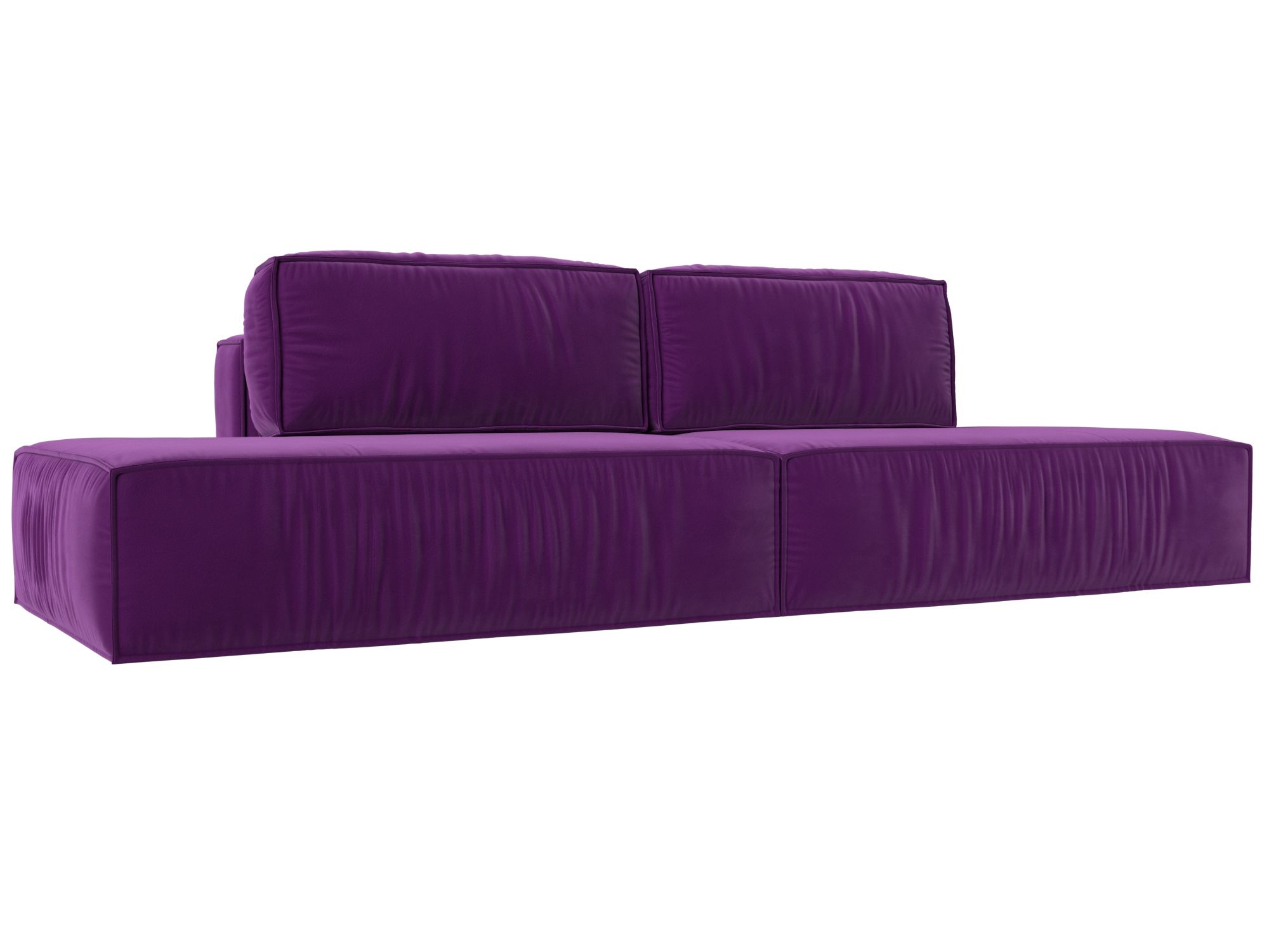 Прямой диван Прага лофт микровельвет фиолетовый