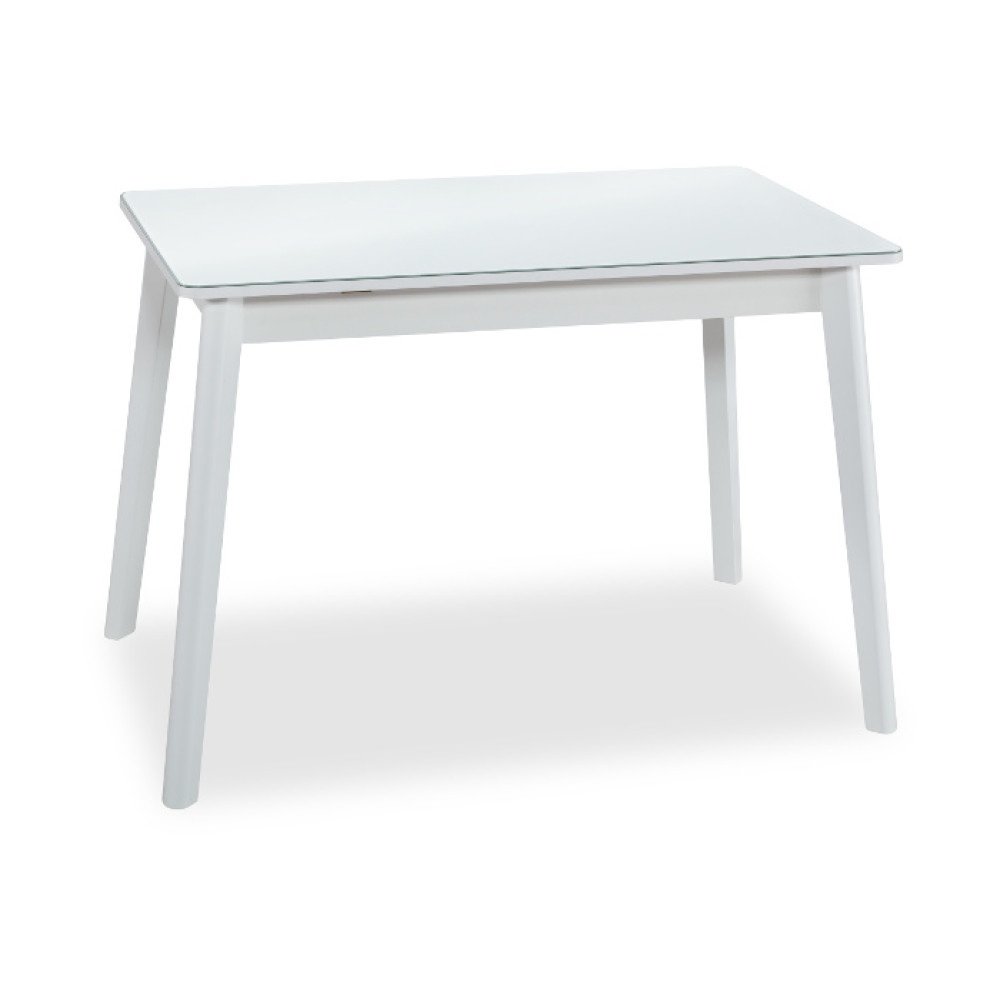 Стол кухонный Pranzo BOSCO, 110х68х75 см, Белый/Стекло белое