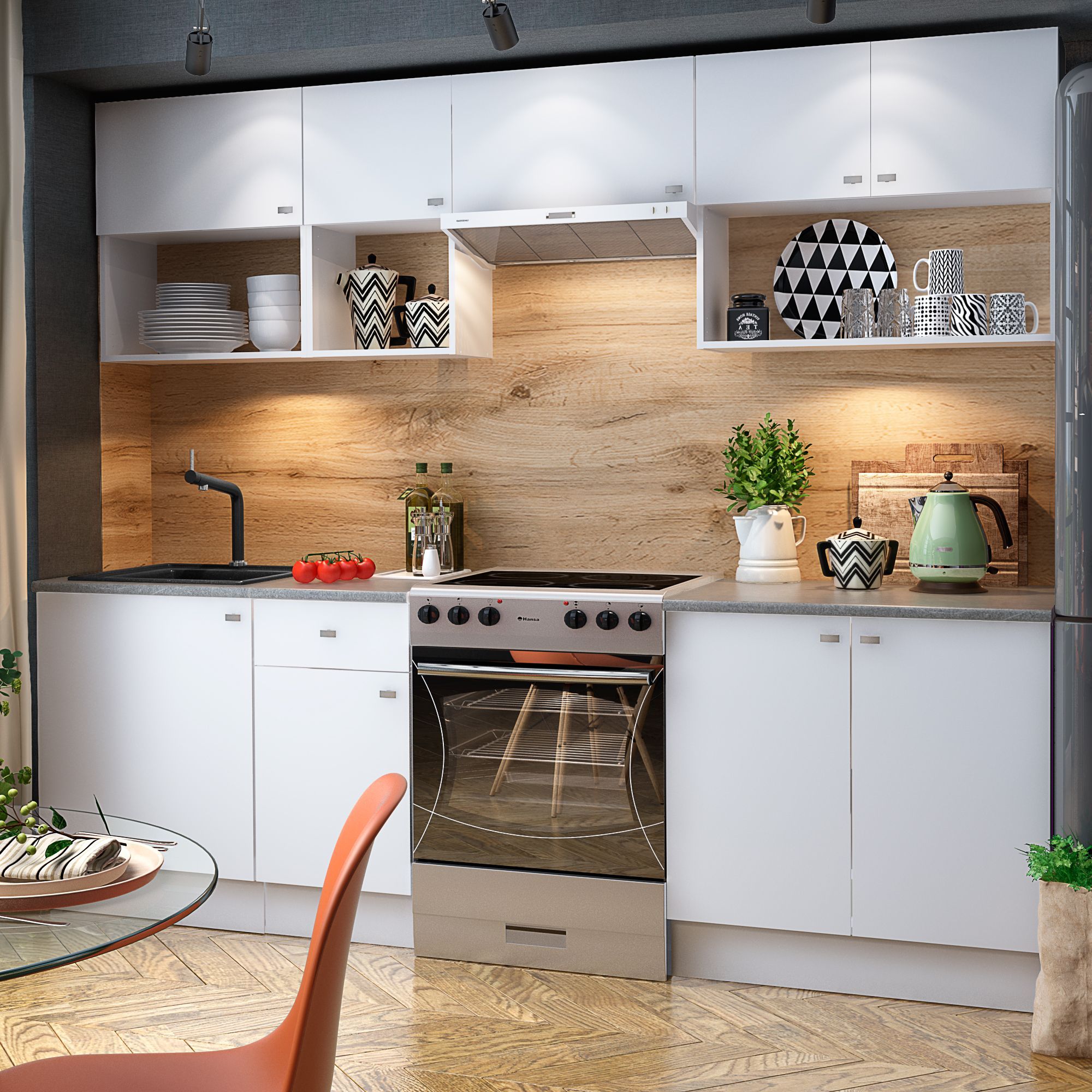 Мебель для кухни гарнитур Beneli Скай, 240 см
