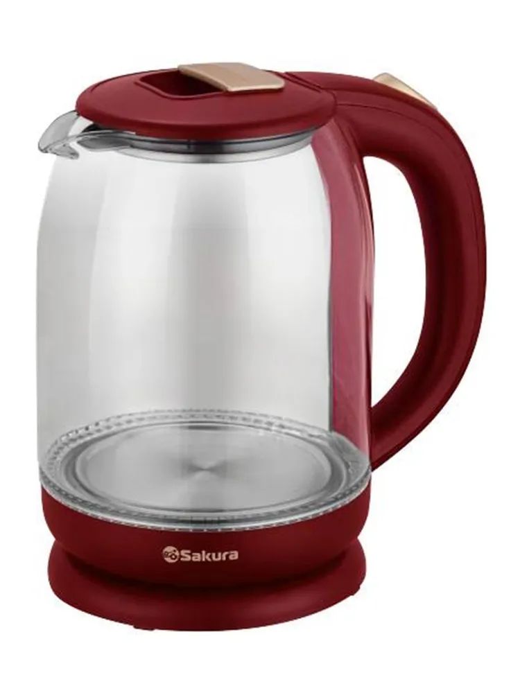 Чайник электрический SAKURA SA-2709R 1.8 л красный, прозрачный