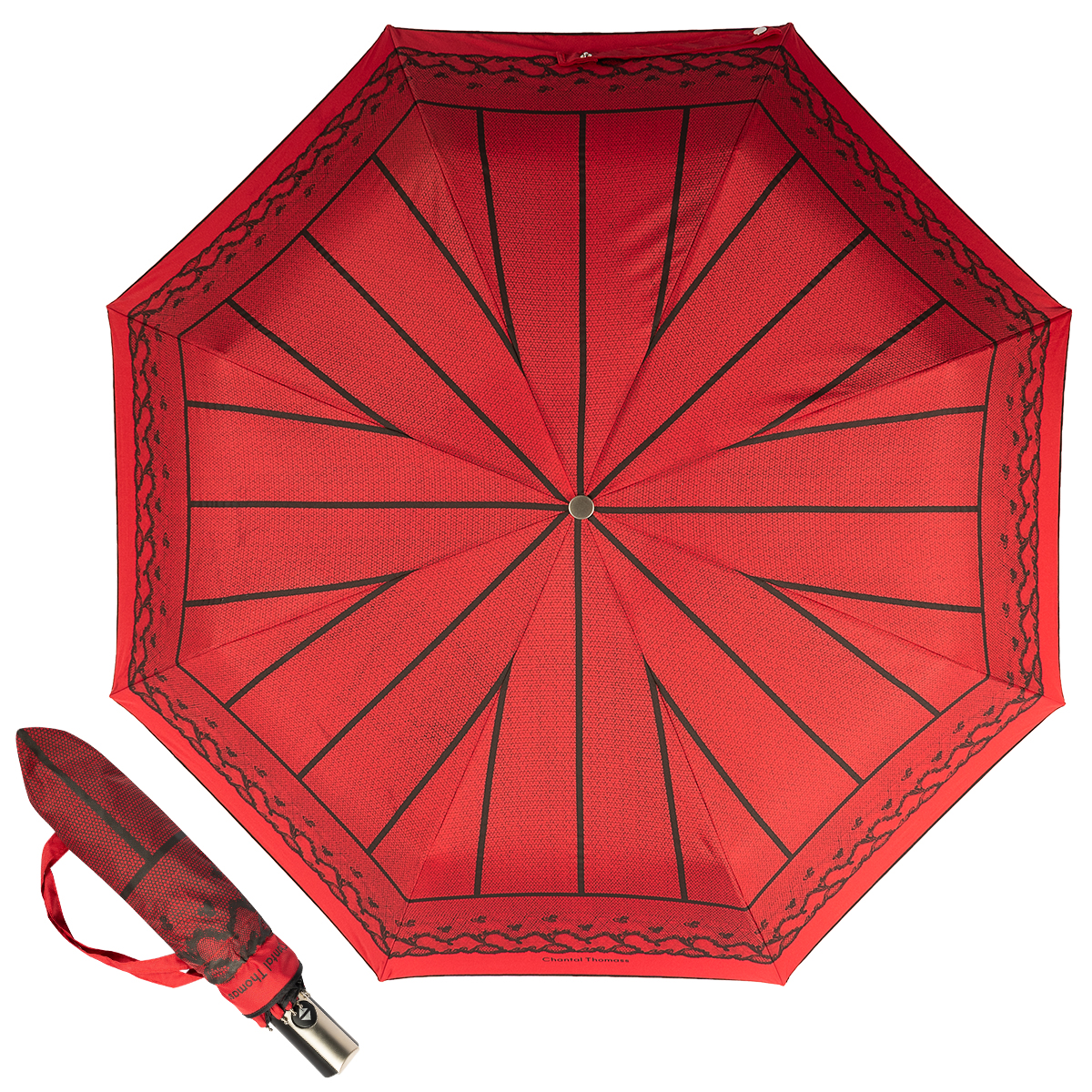 Зонт складной женский автоматический Chantal Thomass 1069-OC corsete? red