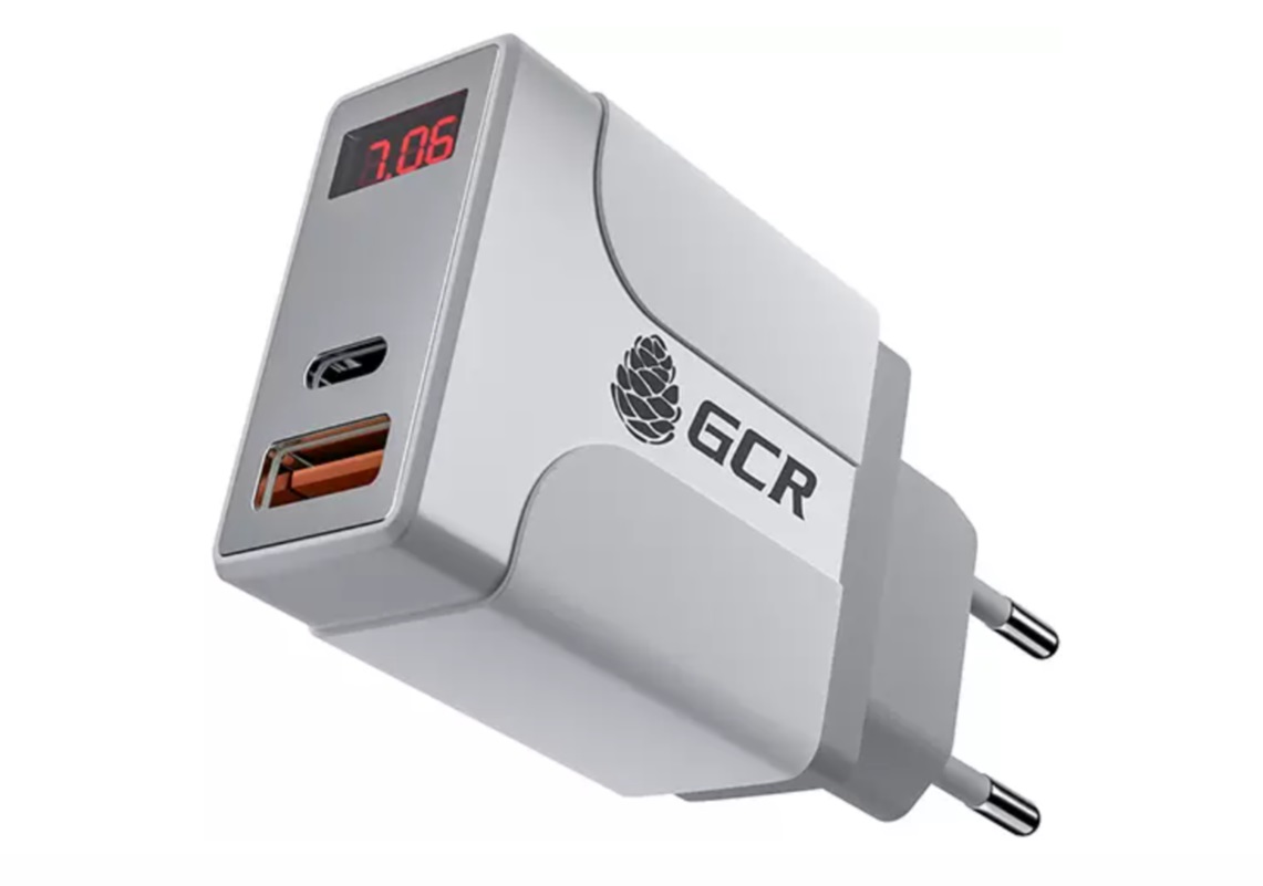 Сетевое зарядное устройство GCR GCR-TQ-MJ03, 2 USB, QC 3.0 + PD 3.0