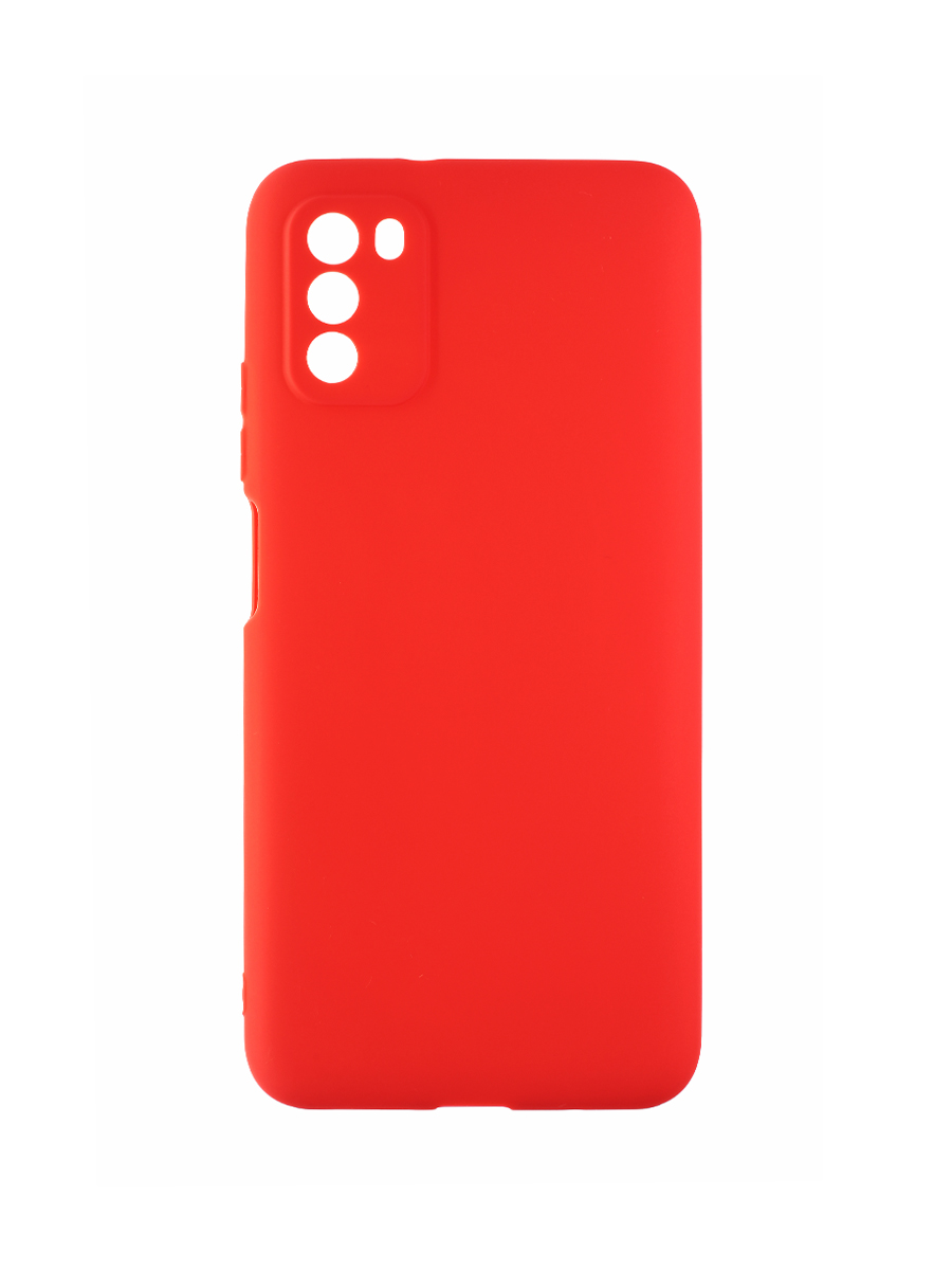 Чехол на Xiaomi Poco M3/ Поко М3 (красный) защита камеры