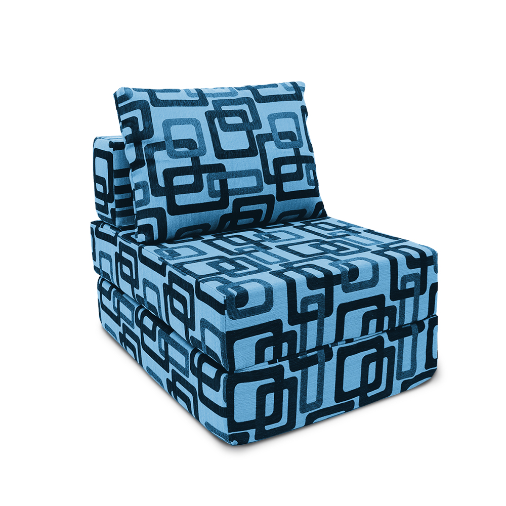 Кресло-кровать FREEFORM ОКТА рогожка с орнаментом, Лабиринт бирюзовый