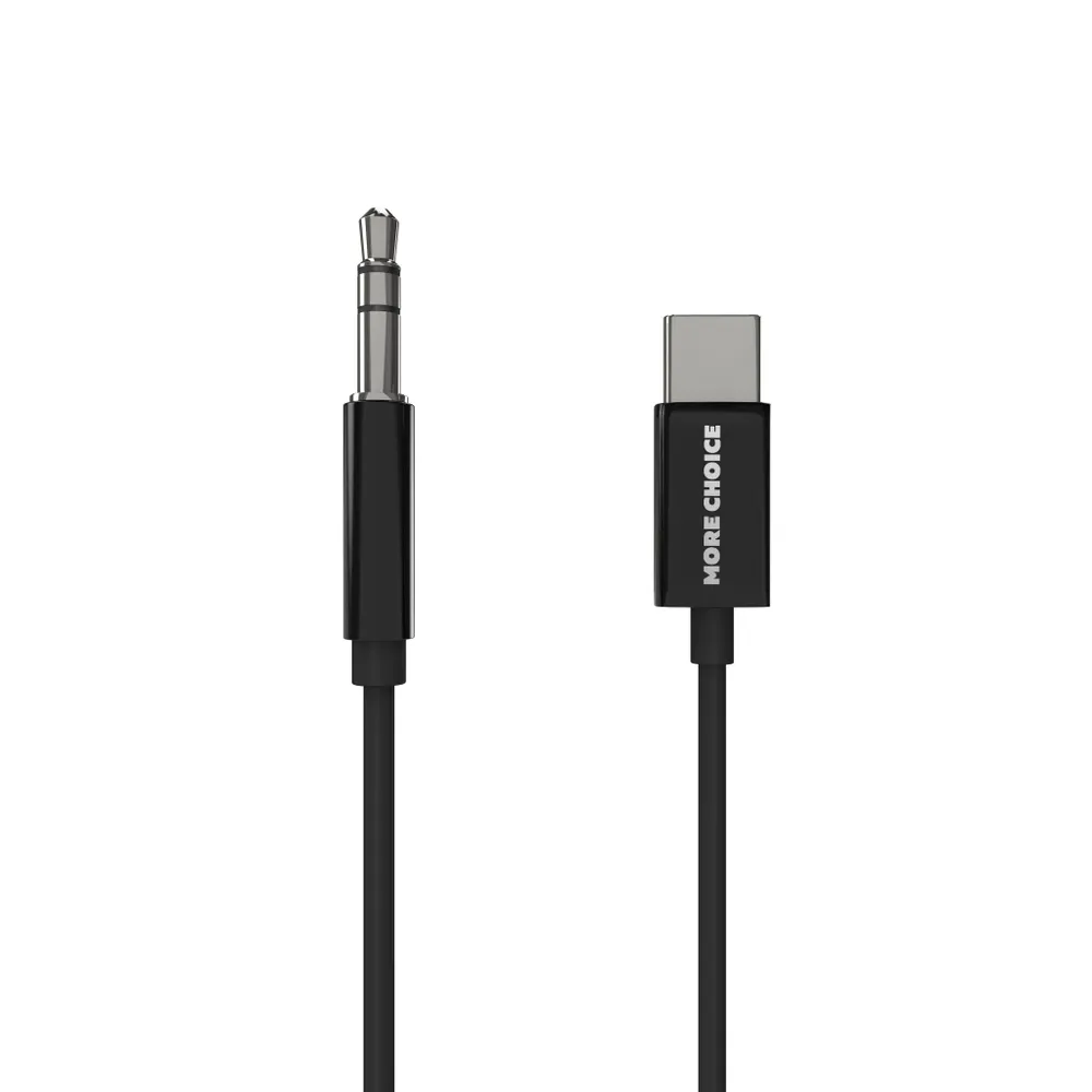 Аудиокабель More choice UK22a AUX 3.5mm Type-C 1м Black