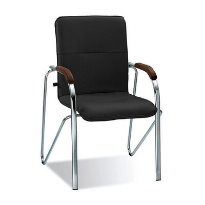 Конференц-кресло Samba черный/орех (искусственная кожа, металл хромированный), 183031