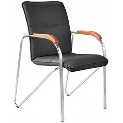 Конференц-кресло Samba silver черное/вишня (искусственная кожа, металл серебряный), 100553