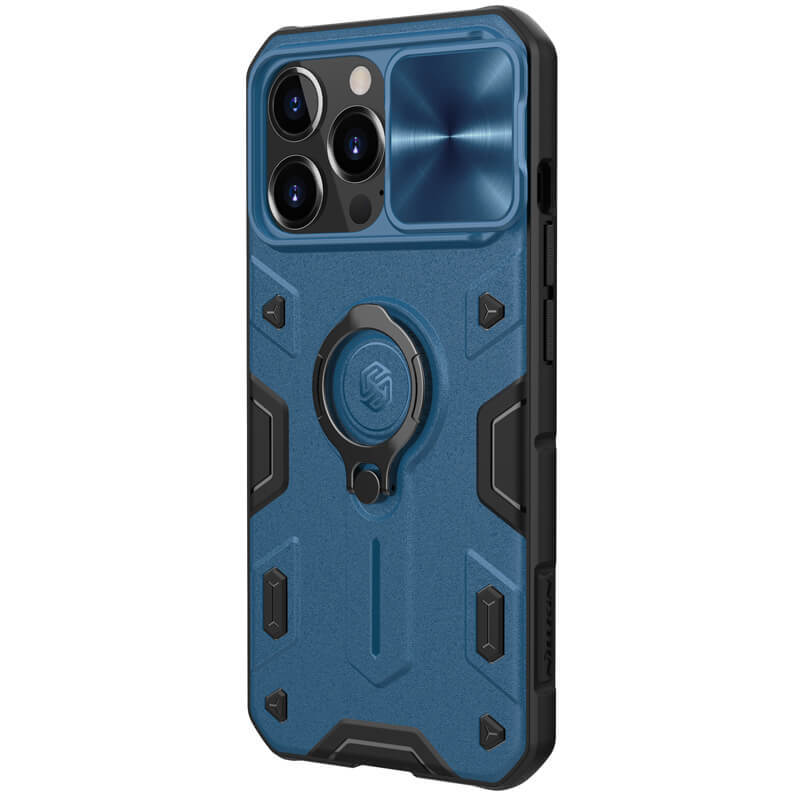 Противоударный чехол с кольцом и защитой камеры Nillkin CamShield Armor Case для iPhone 13