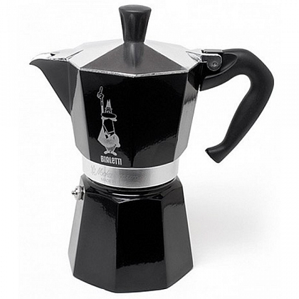 Гейзерная кофеварка Bialetti Moka Express Color (3 порции) 4952 черная