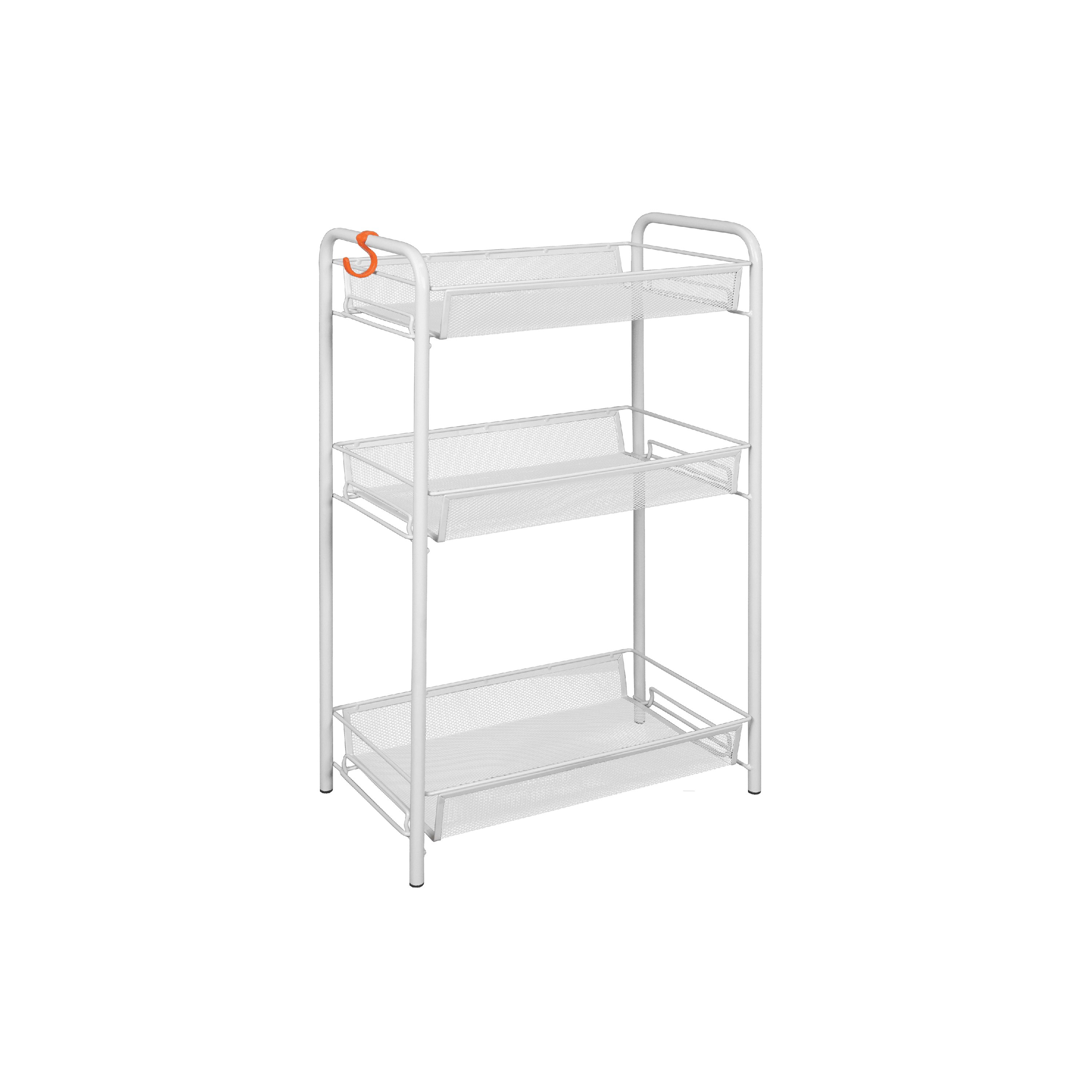 Металлическая этажерка стеллаж Ладья 2 для хранения вещей, 71х44х25 см, цвет серый