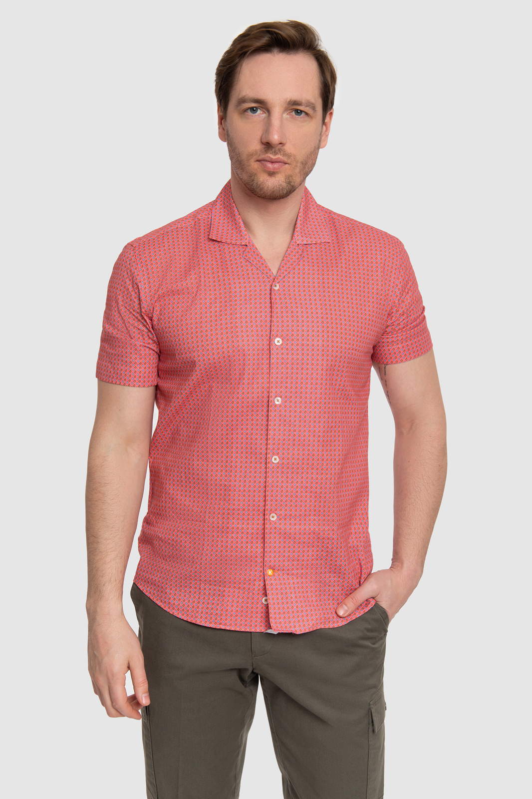 Рубашка мужская Kanzler SW14RSS/07-4 розовая 46