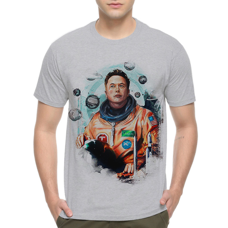 Футболка мужская Dream Shirts Илон Маск серая S