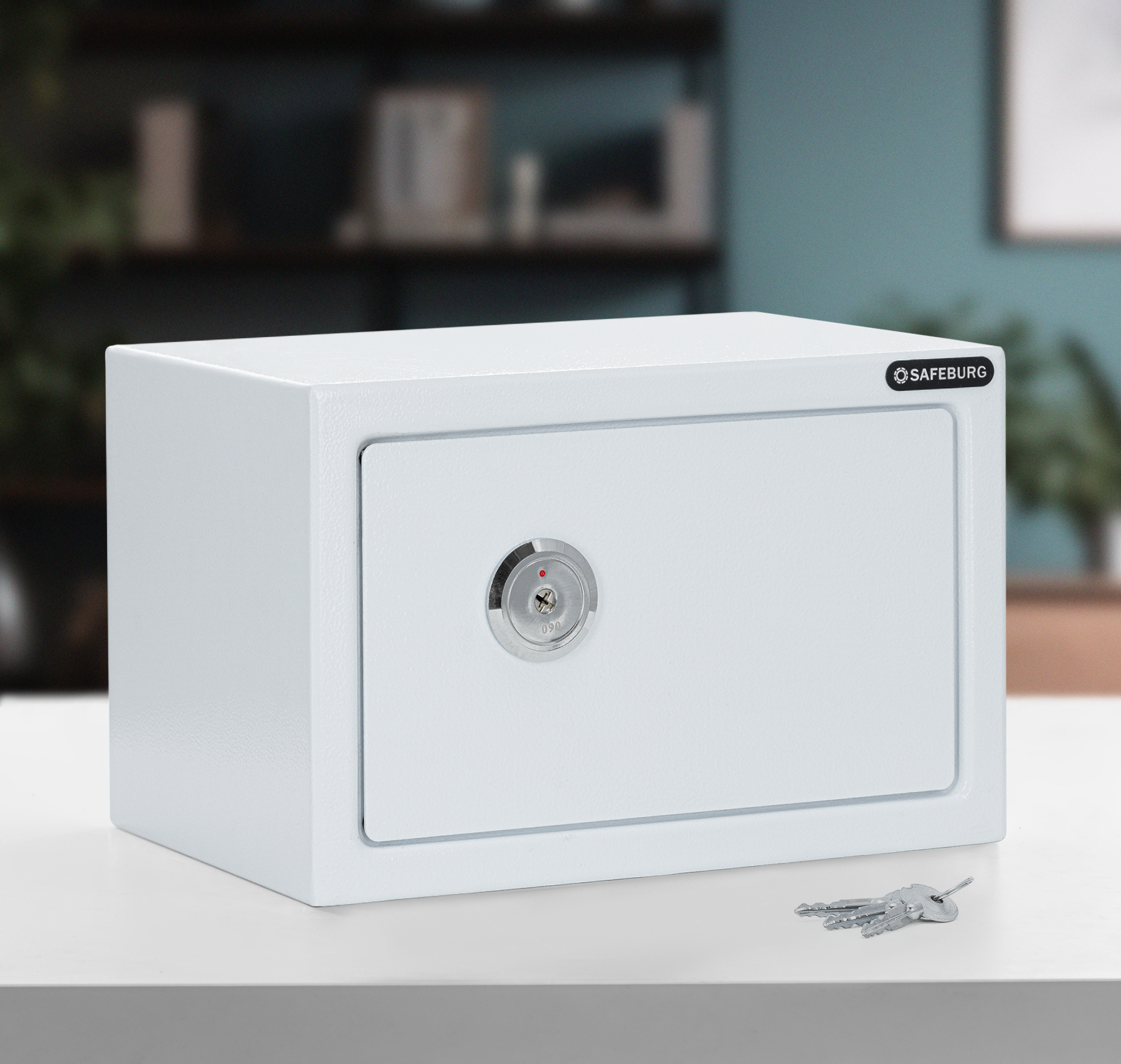 Мебельный сейф SAFEBURG SB-200K WHITE с крестовым ключевым замком 31х20х20 см