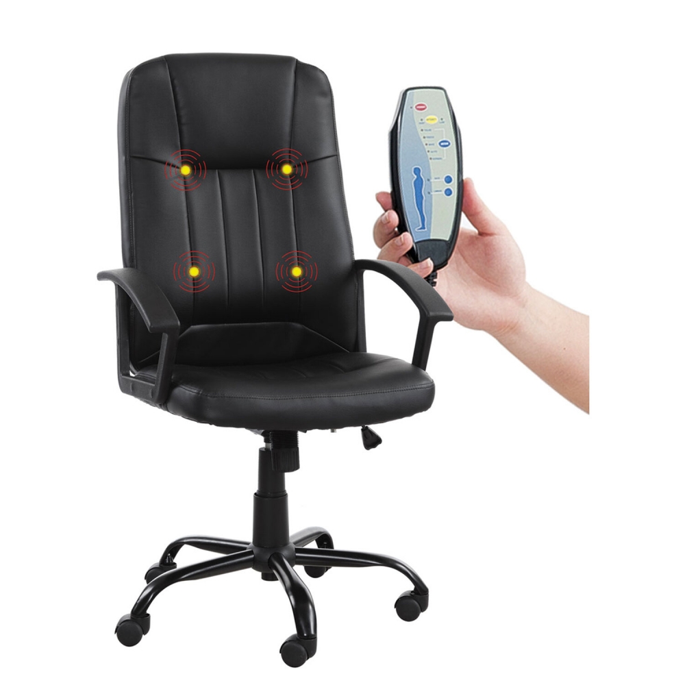 Кресло офисное BRABIX "Device MS-002", 4 массажных модуля, экокожа, черное, XXXXXX (532520