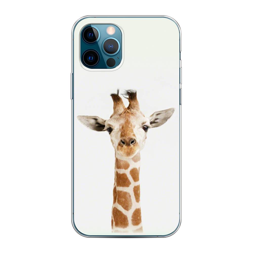 Чехол на Apple iPhone 12 "Любопытный жираф"