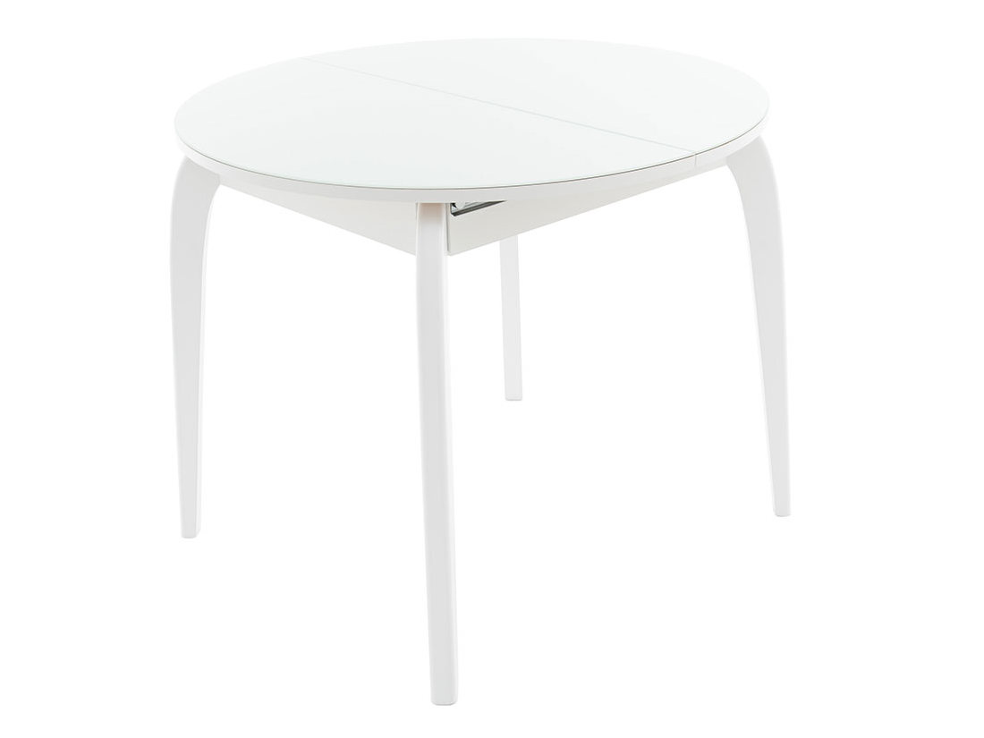 Кухонный стол  Стол Ривьера СВ 90 круглый Белый, стекло / Белый