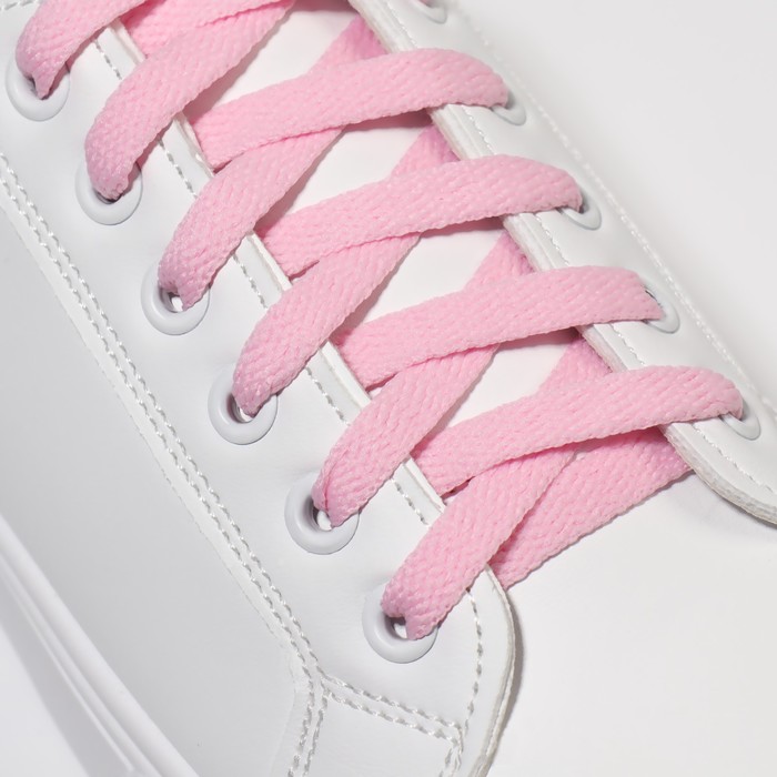 Шнурки для обуви ONLITOP 9398411 плоские, 8 мм, 120 см, розовый, пара