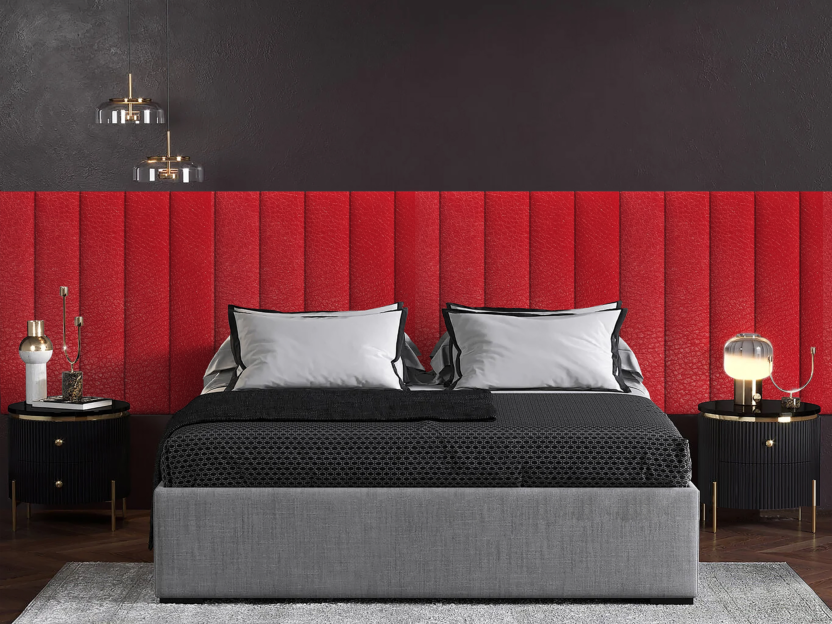 Панель кровати Eco Leather Red 20х100 см 1 шт.