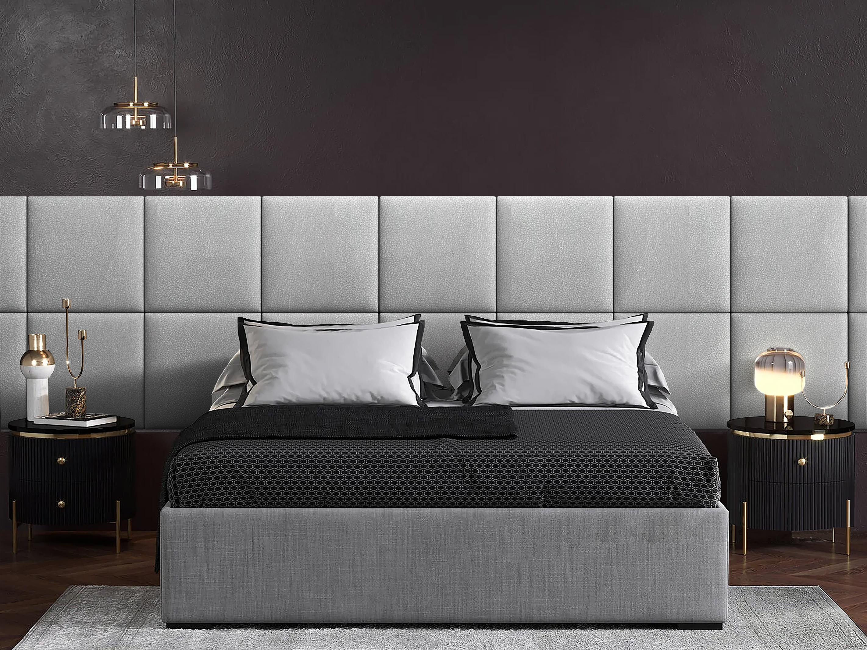 Панель кровати Eco Leather Silver 50х50 см 1 шт.