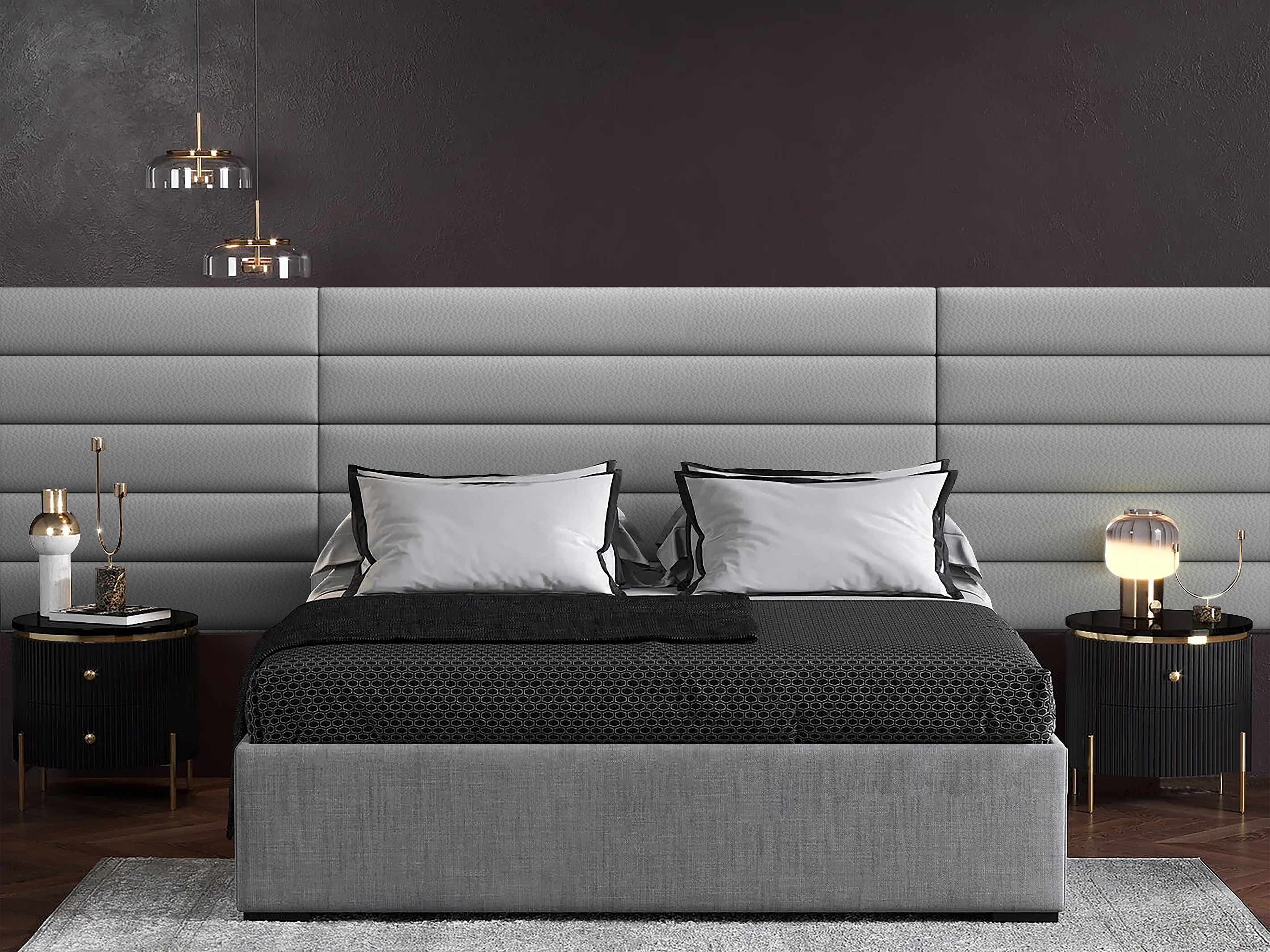 Панель кровати Eco Leather Grey 20х180 см 1 шт.