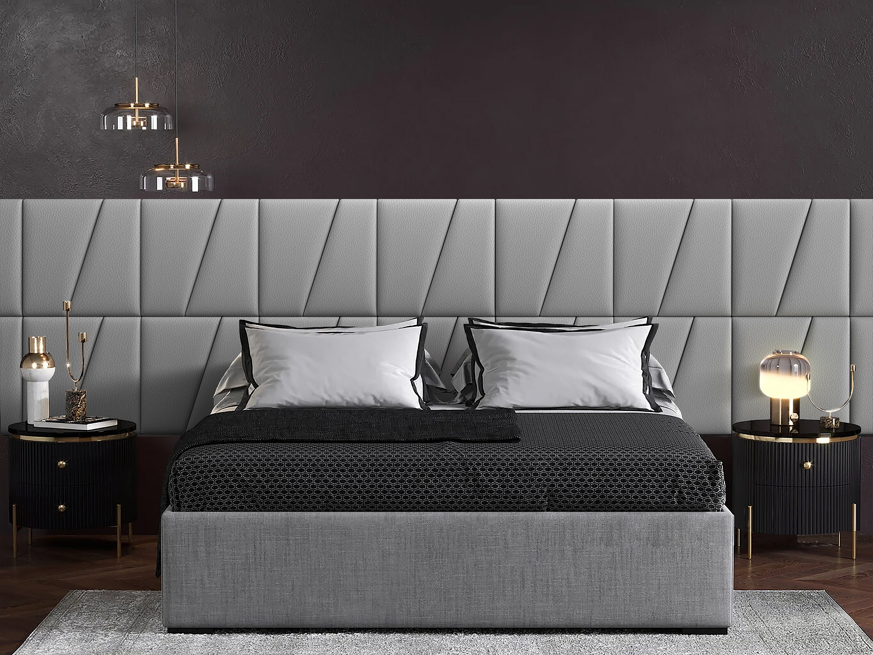 Панель кровати Eco Leather Grey 50х50DL см 2 шт.