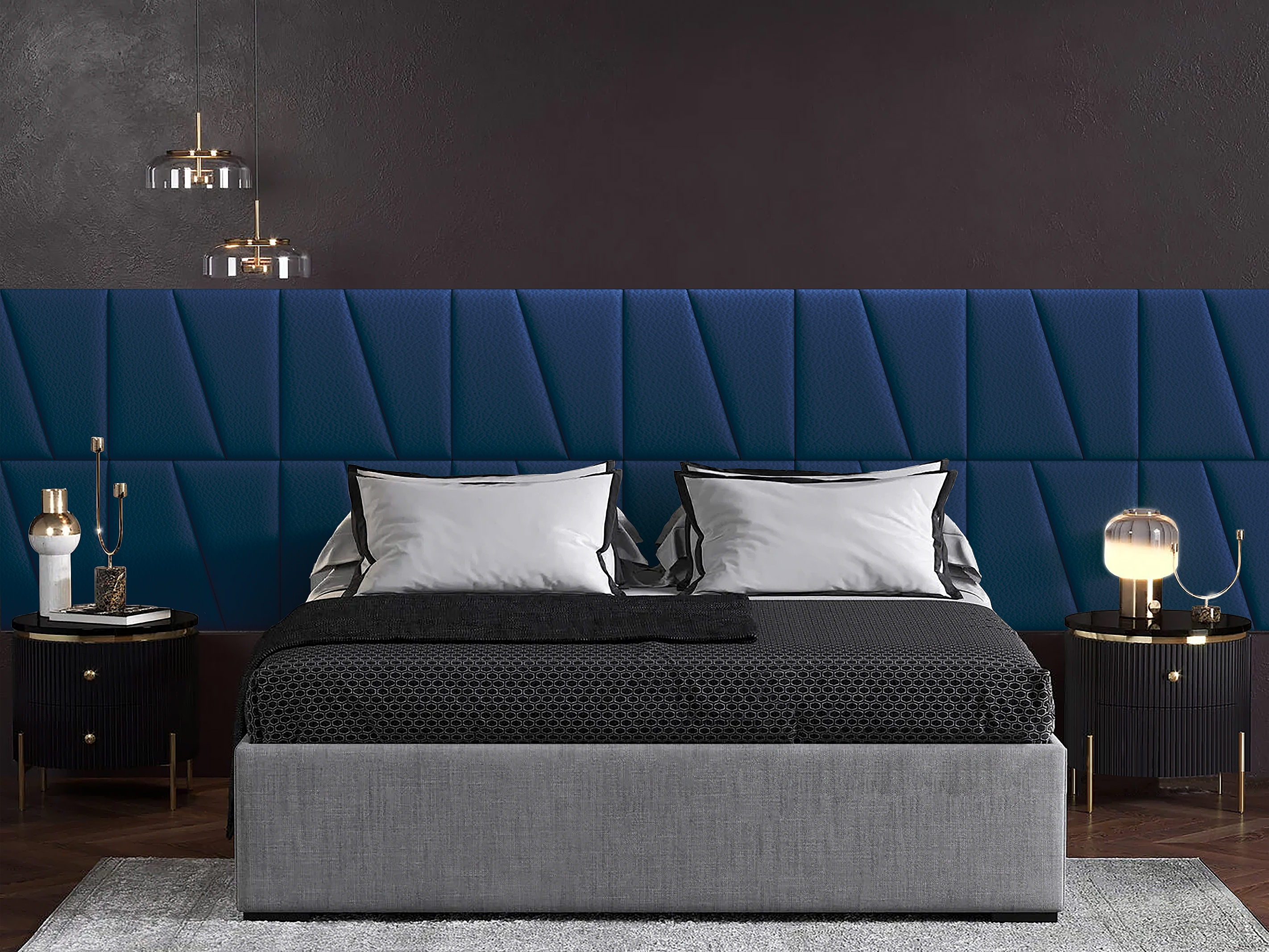 Панель кровати Eco Leather Blue 50х50DP см 2 шт.