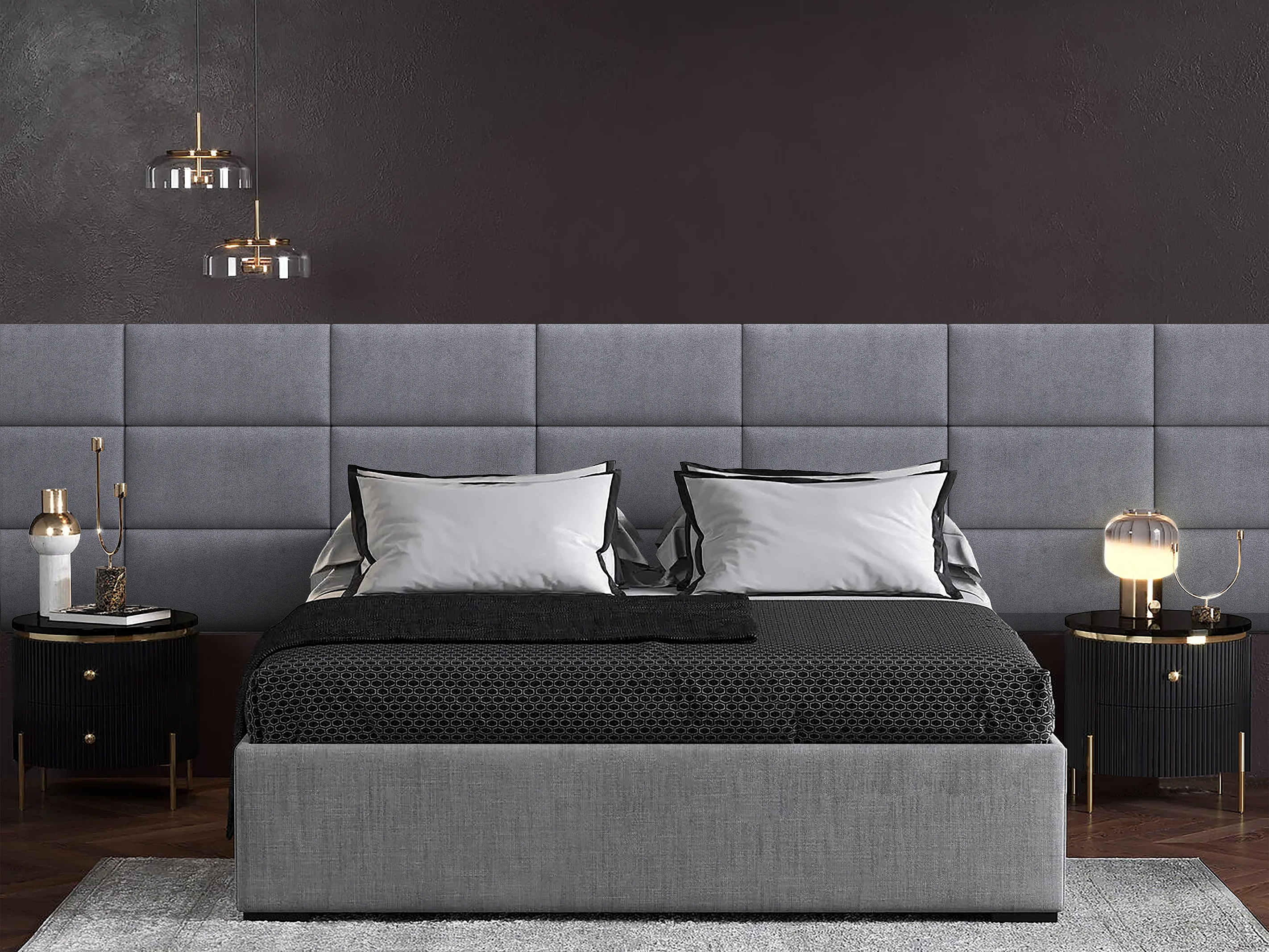 Панель кровати Alcantara Gray 30х60 см 1 шт.